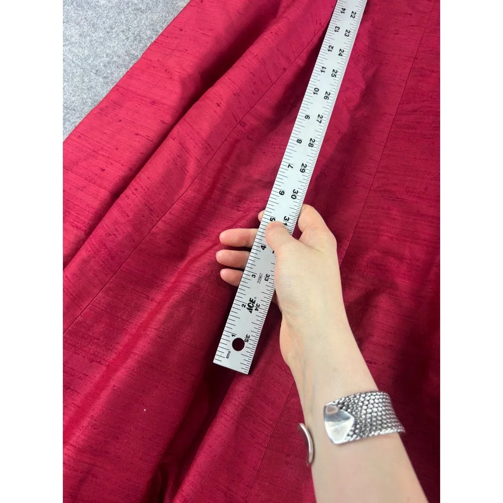 Unbranded | Dresses | Red 0 Silk Dupioni Square Neck Maxi Gown Dress ...
